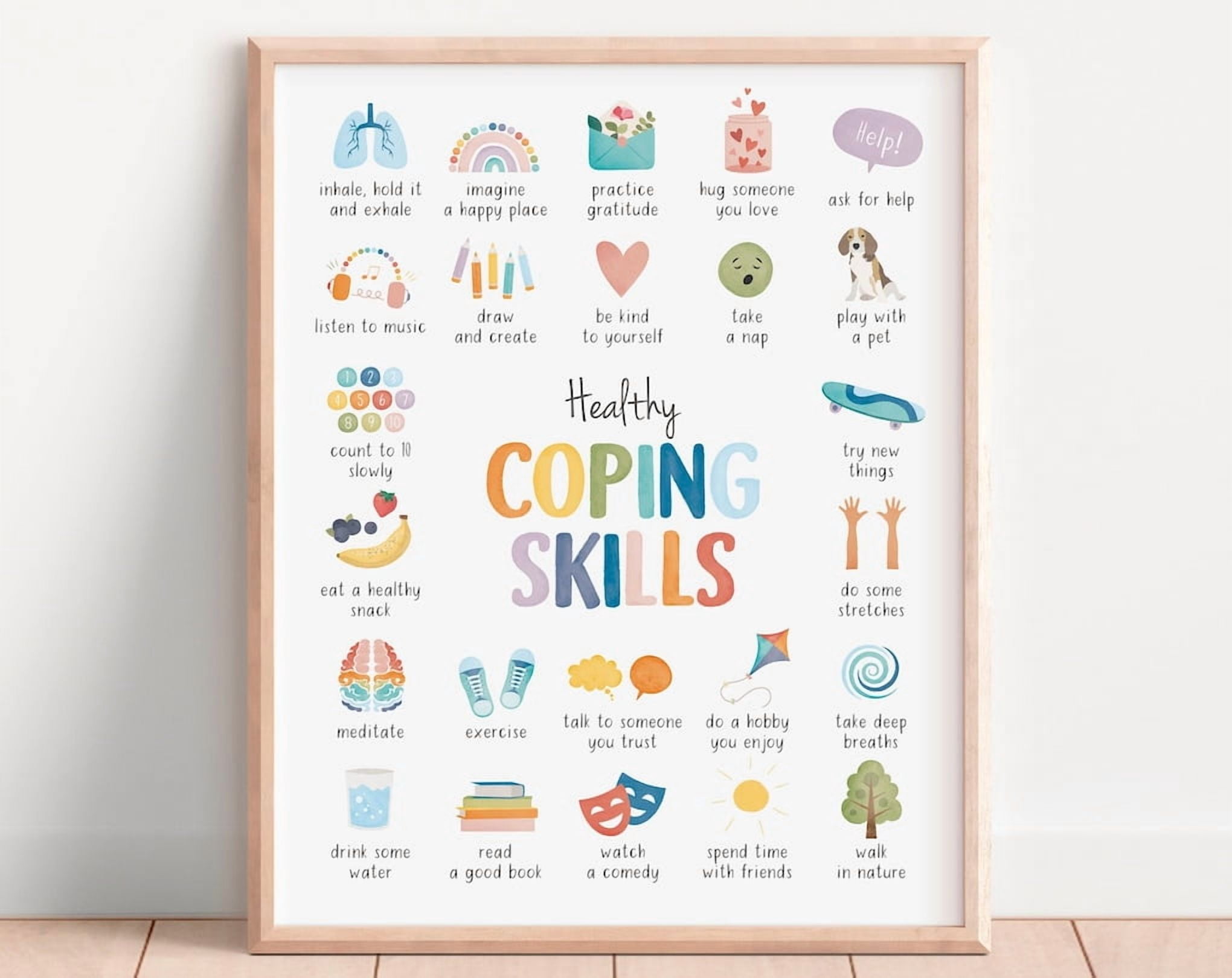 Kna Prints - 1 Pc Poster Coping Skills , Therapy Office Decor, School ...