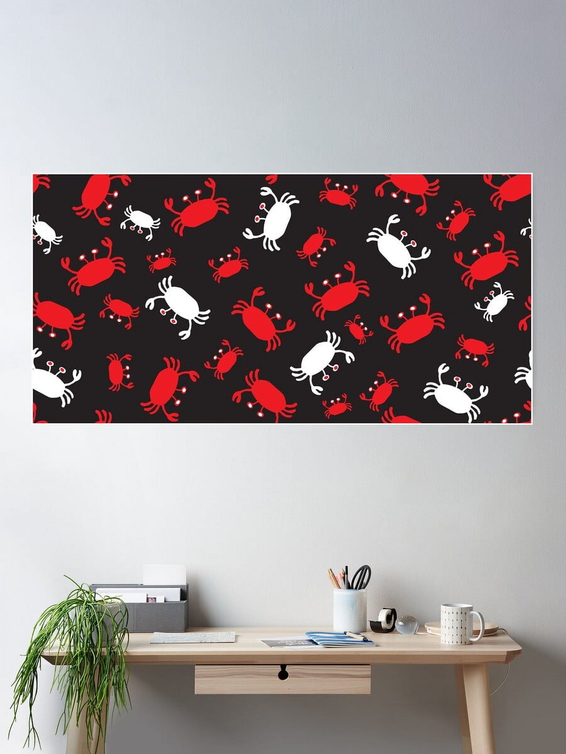 Kna Prints - 1 Pc Poster Copy Of Scandi Style Sea Life Crabs In Denim ...