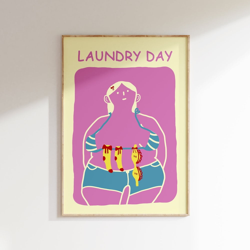Kna Prints - 1 Pc Poster Coquette Collage Poster, Hand Drawn Coquette Wall Art, Laundry Day ...