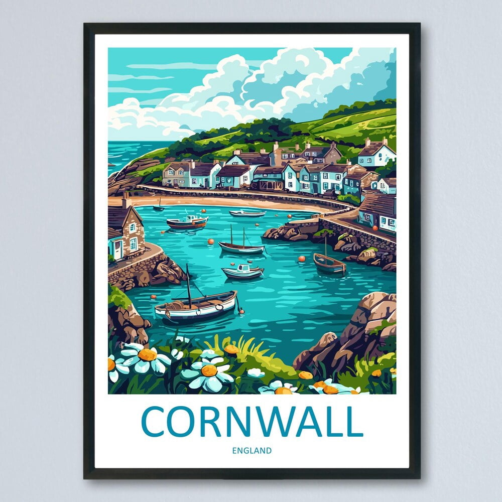 Kna Prints - 1 Pc Poster Cornwall Travel Uk Wall Art Coastal Landscape ...