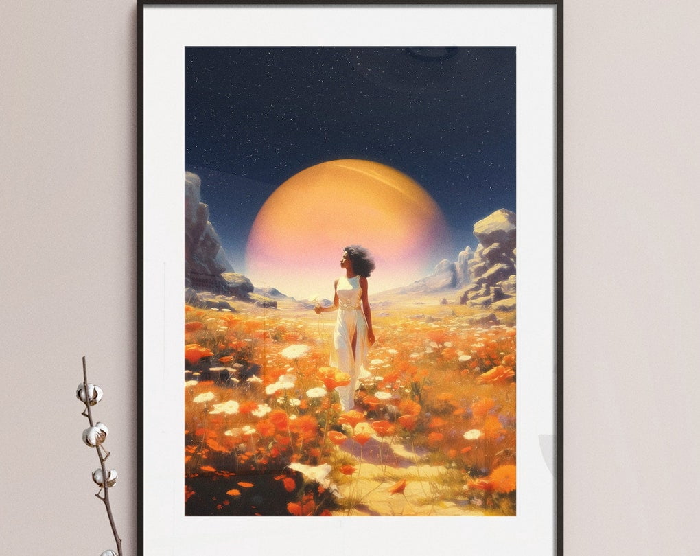 Kna Prints - 1 Pc Poster Cosmic Flower Field Cosmic Art Retro ...