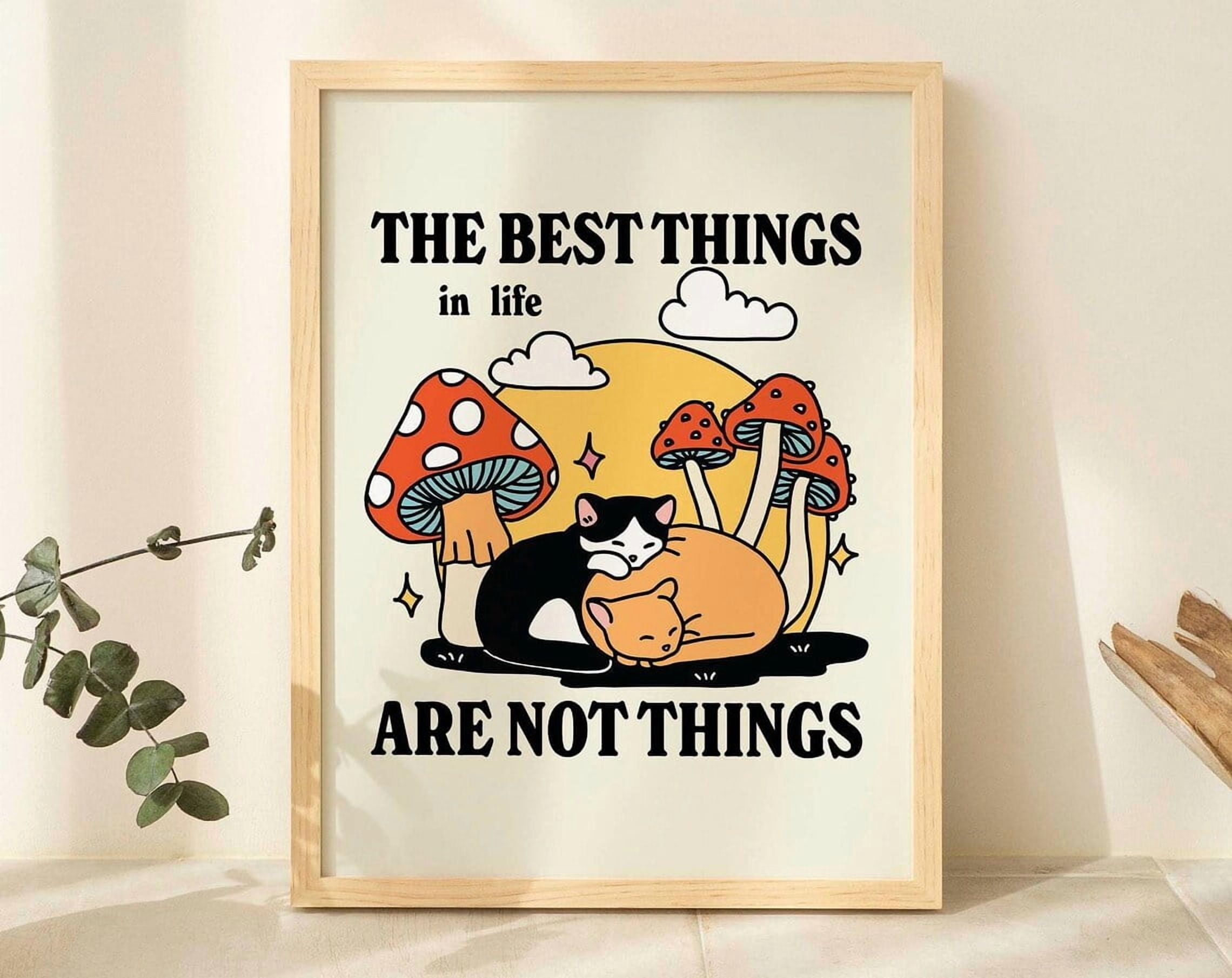 Kna Prints - 1 Pc Poster Cottagecore Cat Print, The Best Things ...