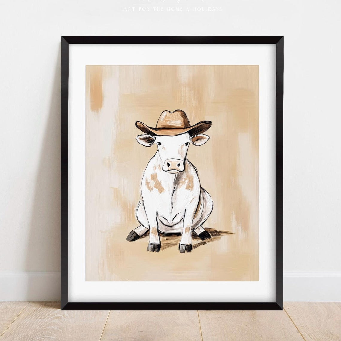 Kna Prints - 1 Pc Poster Cow Print Cowboy Hat Cow Wall Art Wall Decor ...