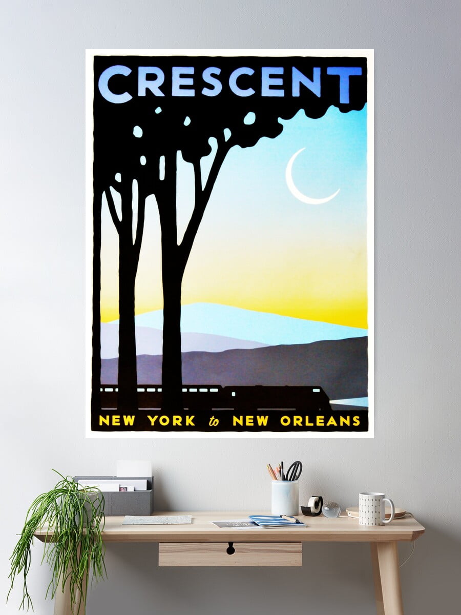 Kna Prints - 1 Pc Poster Crescent New York To New Orleans Vintage ...