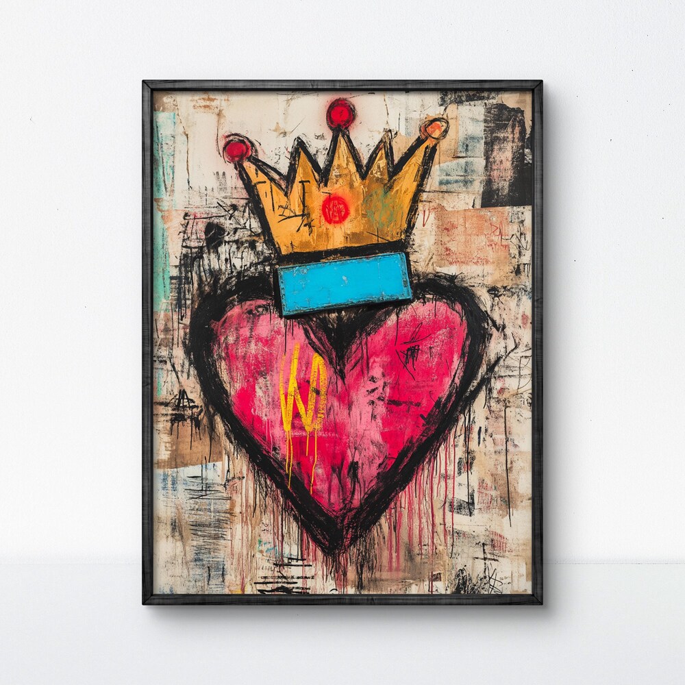 Kna Prints - 1 Pc Poster Crowned Heart Graffiti Art Poster – Bold ...