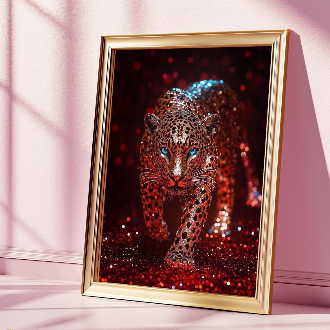 Kna Prints - 1 Pc Poster Crystal Leopard Print With Diamond Accents ...