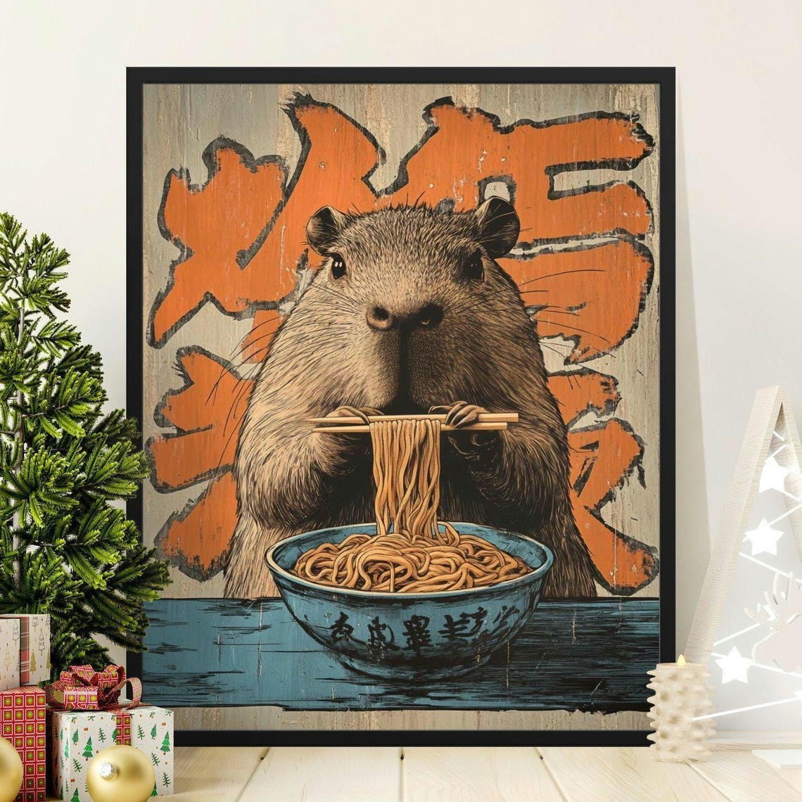 Kna Prints - 1 Pc Poster Cute Capybara Ramen , Whimsical Wall Art, Ique ...