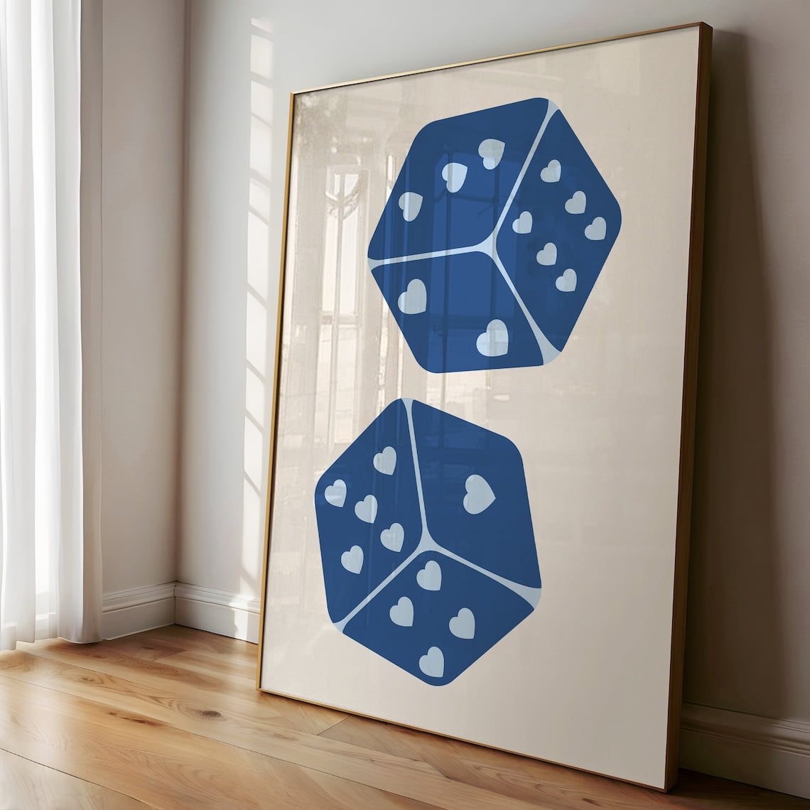 Kna Prints - 1 Pc Poster Cute Dice Print, Trendy Wall Art, Blue And ...