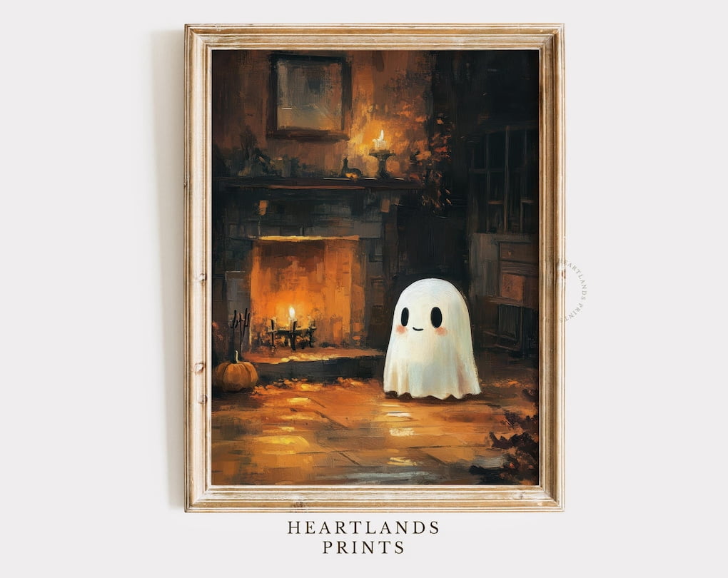 Kna Prints - 1 Pc Poster Cute Halloween Ghost Art Print, Whimsigoth ...