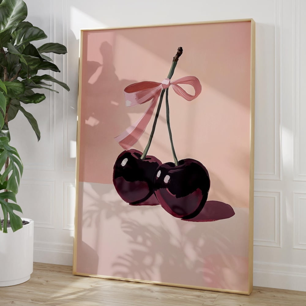 Kna Prints - 1 Pc Poster Cute Preppy Cherry Poster | Minimalist Retro ...