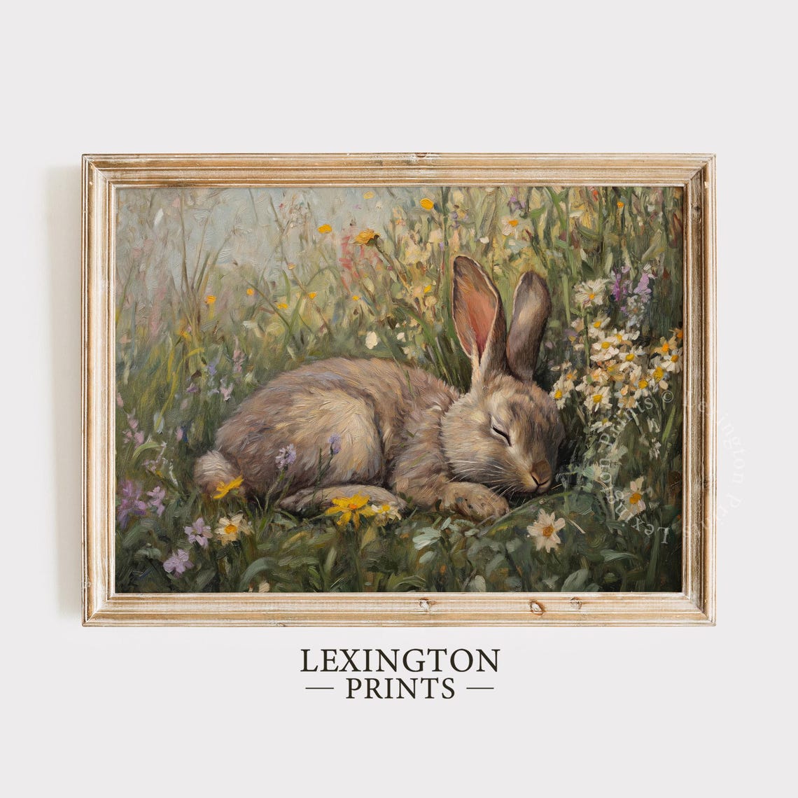 Kna Prints - 1 Pc Poster Cute Sleeping Bny Print, Spring Wall Art ...