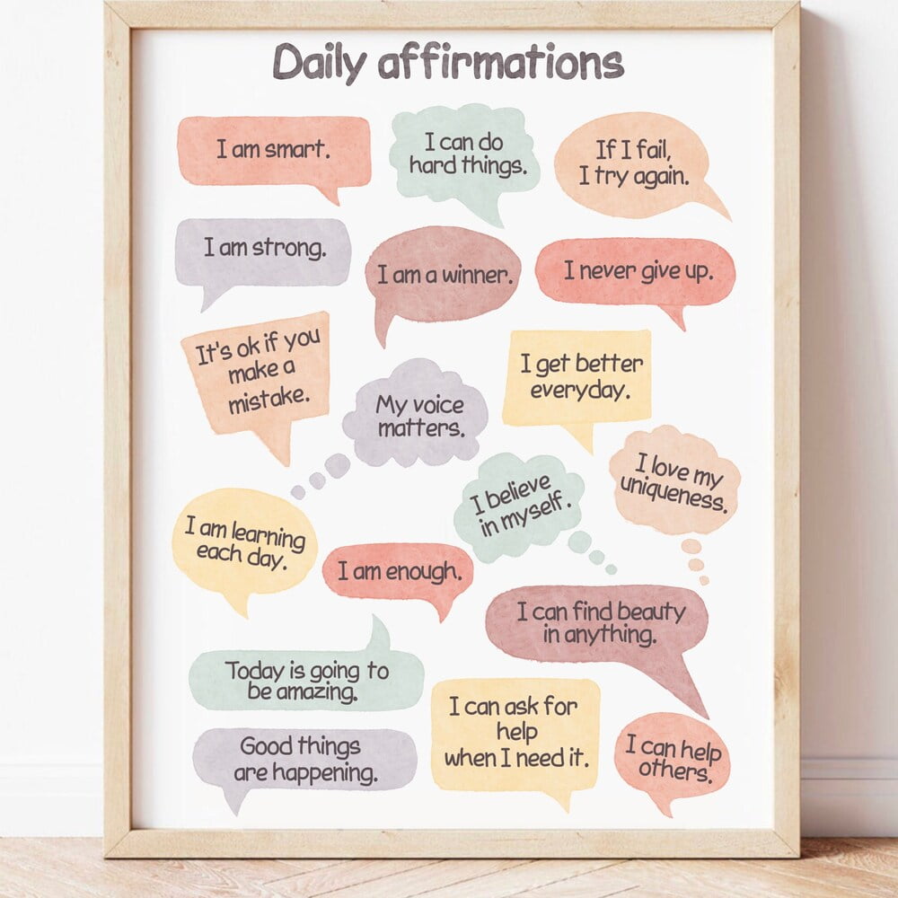 Kna Prints - 1 Pc Poster Daily Affirmations Montessori Poster Playroom ...