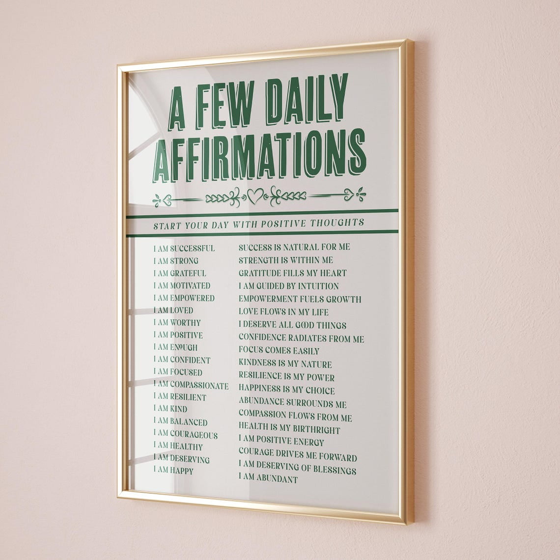 Kna Prints - 1 Pc Poster Daily Affirmations Sage Green Aesthetic Wall ...
