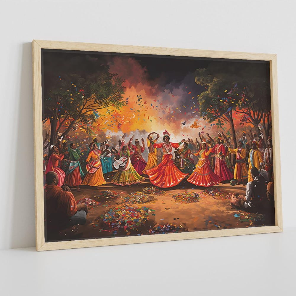 Kna Prints - 1 Pc Poster Dancing Queensand Fire ,Mughal Inspired Indian ...