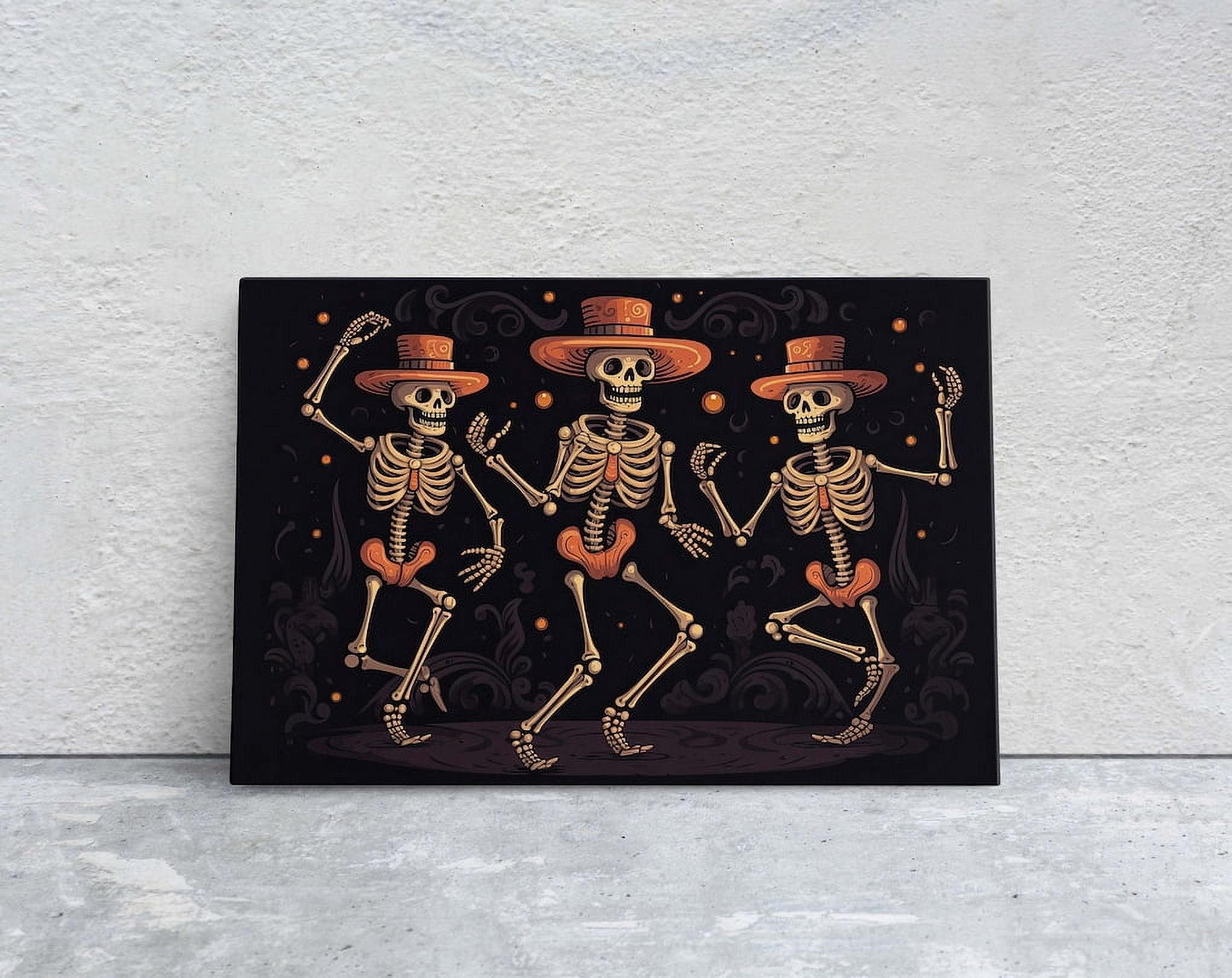 Kna Prints - 1 Pc Poster Dancing Skeletons On , Spooky Decor, Halloween ...