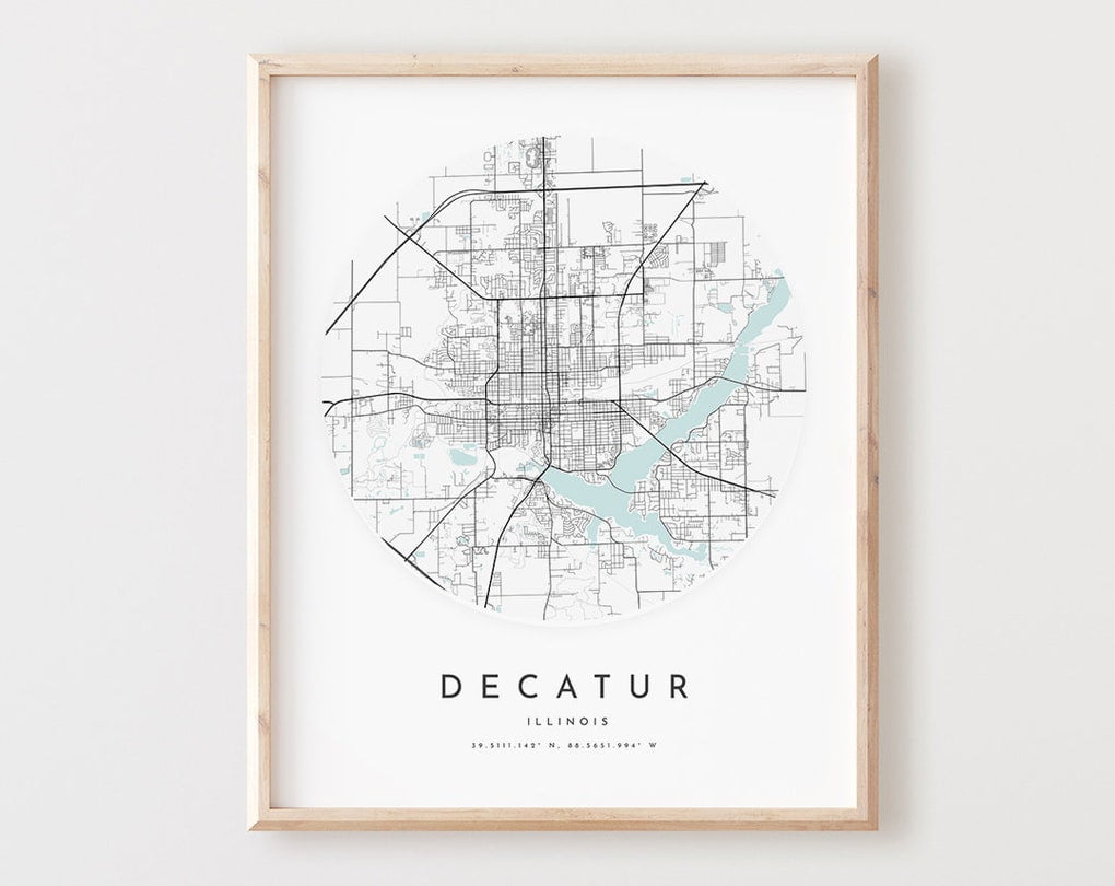 Kna Prints - 1 Pc Poster Decatur Map Print, Decatur Map City Wall Art ...