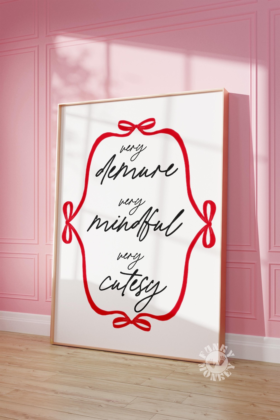 Kna Prints - 1 Pc Poster Very Demure Very Mindful Art Print, Red Trendy ...