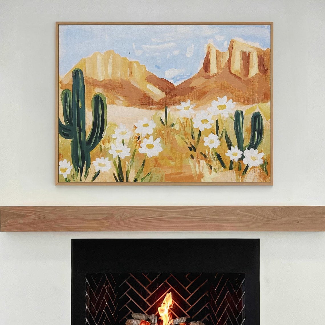 Kna Prints - 1 Pc Poster Desert Cactus Flowers Landscape Eclectic Print ...