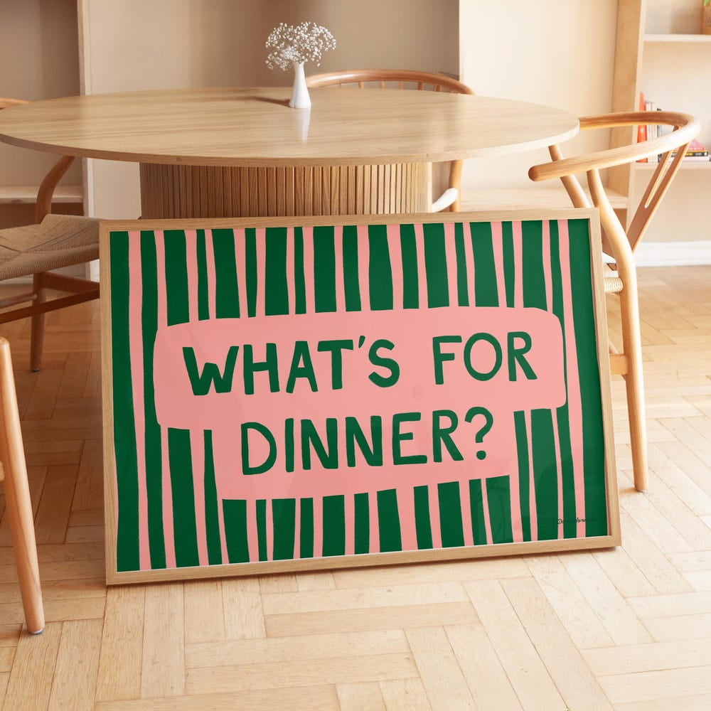 Kna Prints - 1 Pc Poster What'S For Dinner Wall Art, Horizontal Kitchen ...