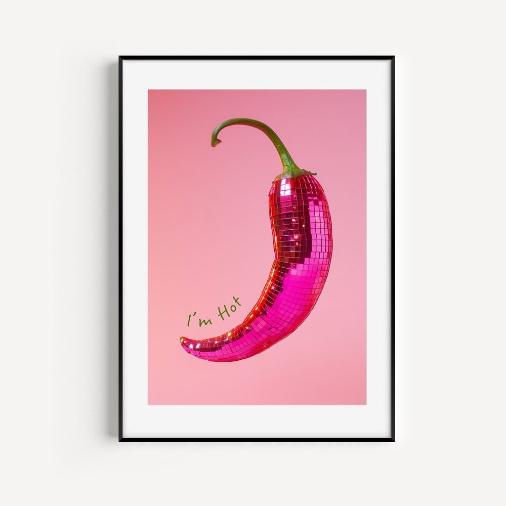 Kna Prints - 1 Pc Poster Disco Ball Chilli Prints, I'M Hot Chilli ...