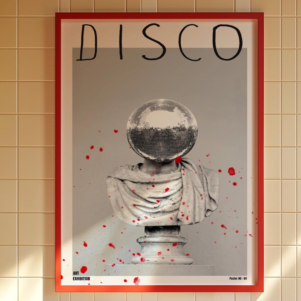 Kna Prints - 1 Pc Poster Disco Ball Poster On White Background, Funky ...