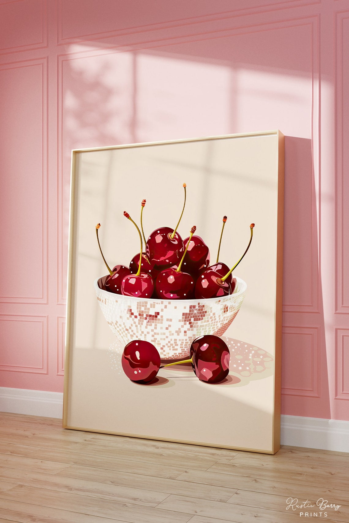 Kna Prints - 1 Pc Poster Disco Bowl Of Cherries Art Print Wall Art Glam ...