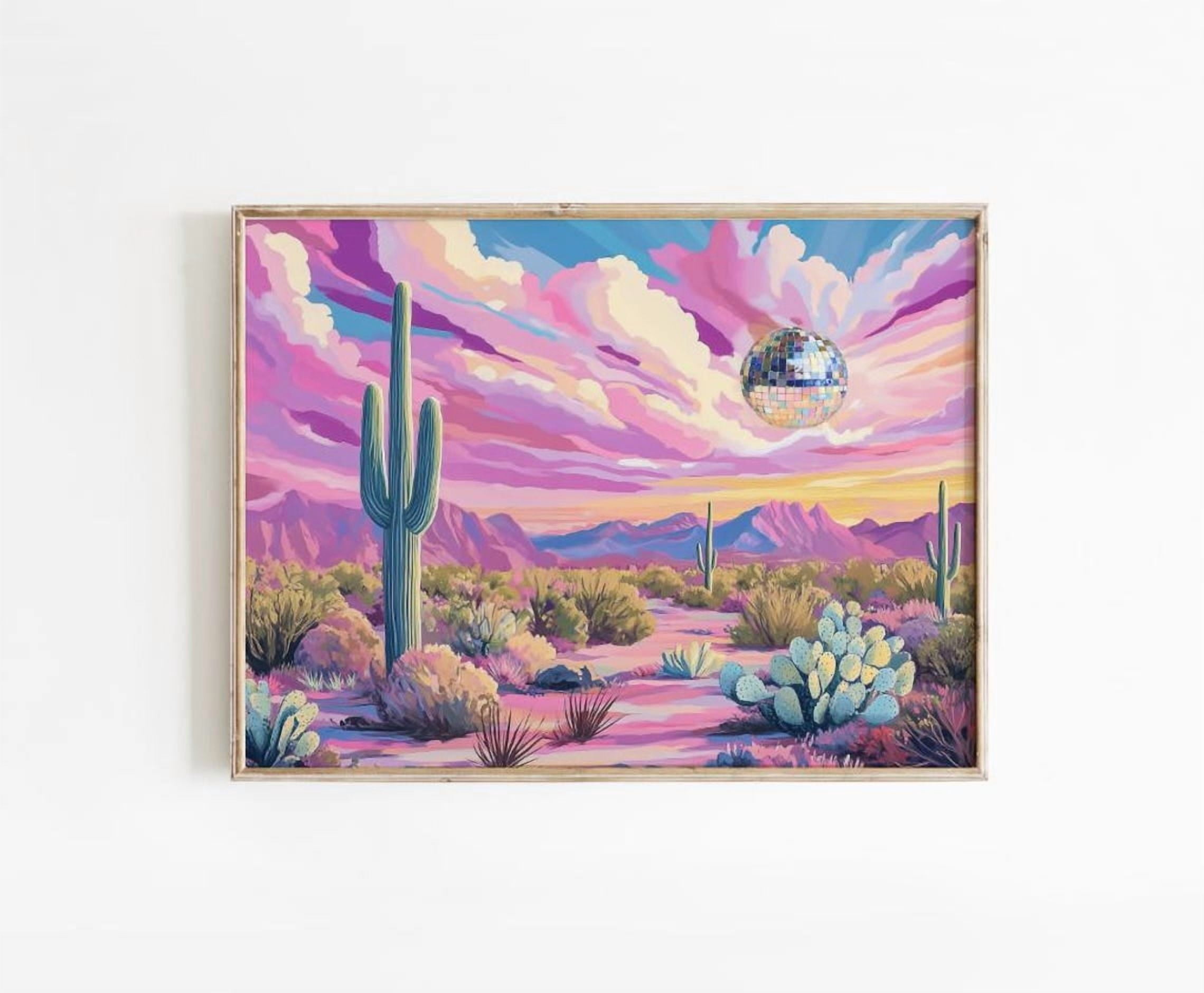 Kna Prints - 1 Pc Poster Disco Cactus Cowgirl Wall Art, Cowgirl Dorm ...