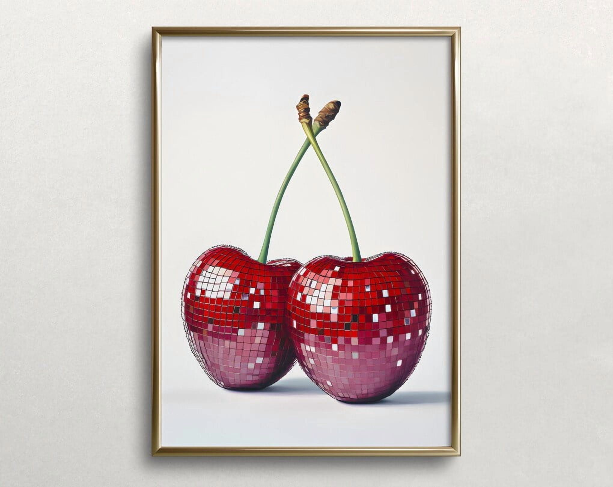 Kna Prints - 1 Pc Poster Disco Cherries Art Disco Ball Art Cherries ...