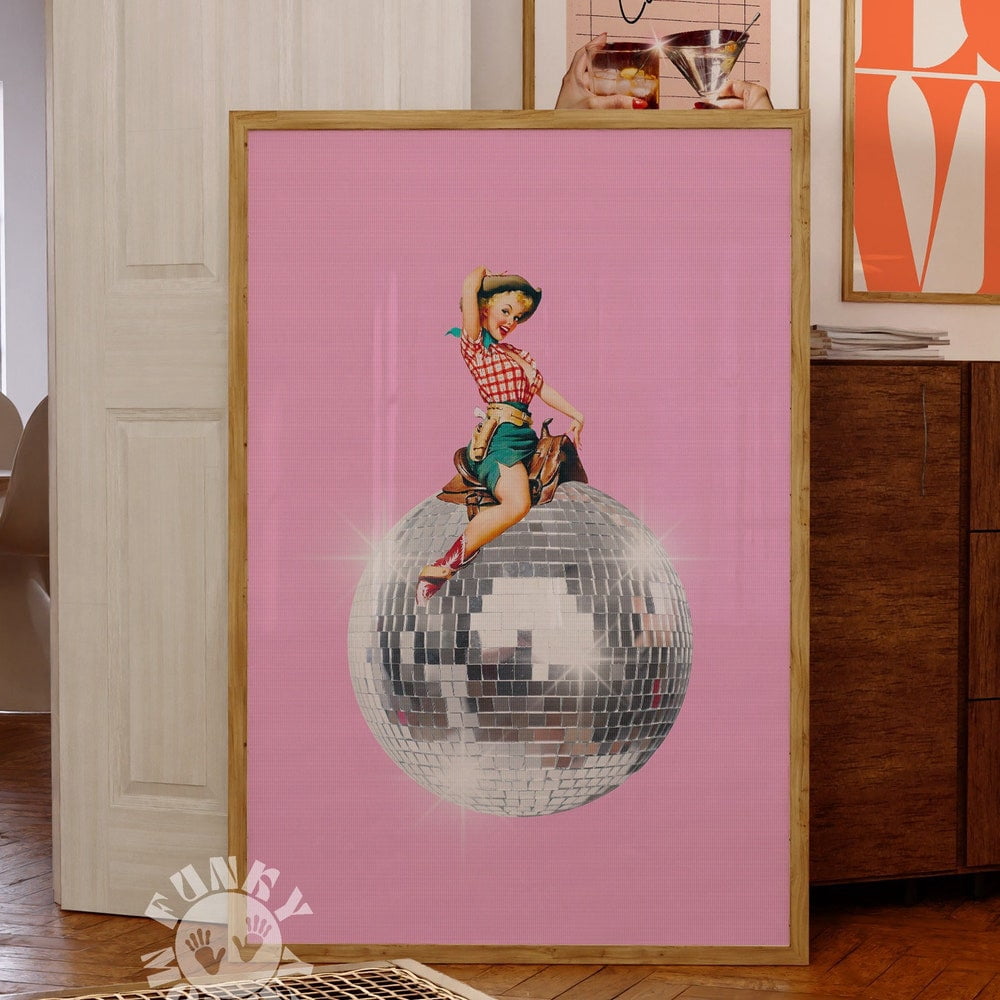 Kna Prints - 1 Pc Poster Disco Cowgirl Print, Retro Pop Art, Cowgirl ...