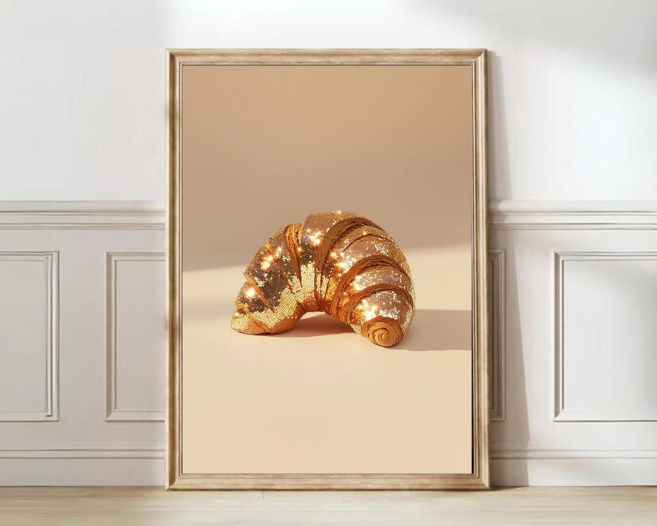 Kna Prints - 1 Pc Poster Disco Croissant Print Golden Croissant Glitter ...