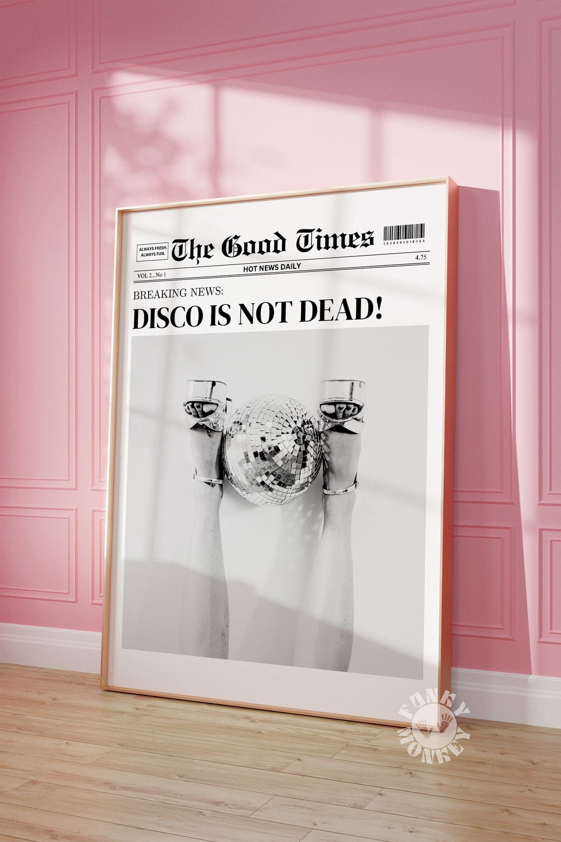 Kna Prints - 1 Pc Poster Disco Is Not Dead Trendy Newspaper Print ...