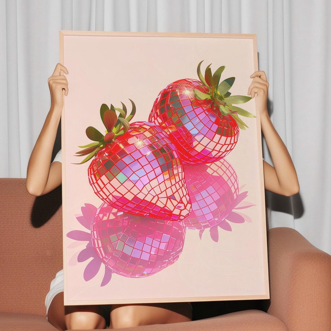 Kna Prints - 1 Pc Poster Disco Strawberries Art Print Wall Art Glam ...