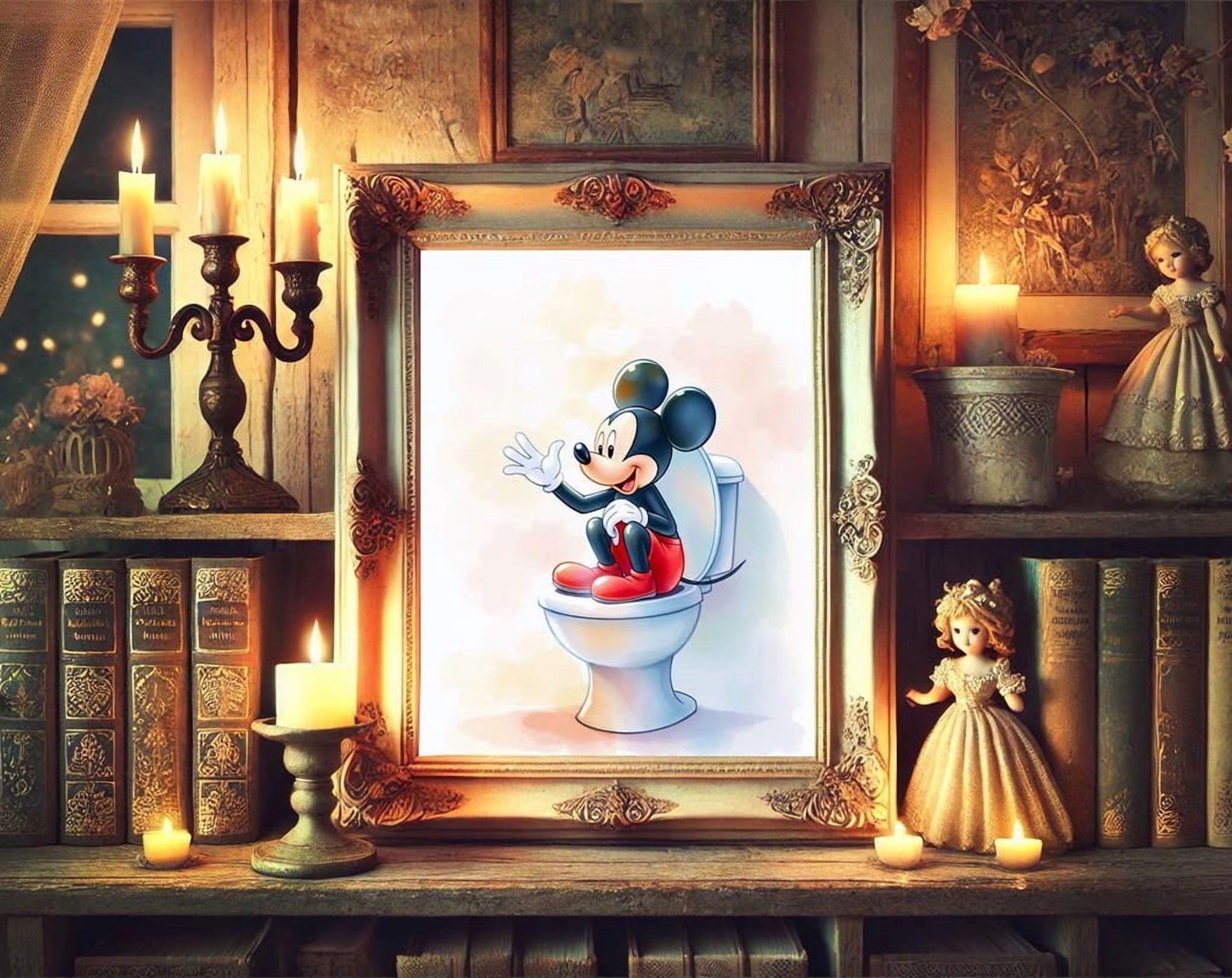 Kna Prints - 1 Pc Poster Disney Mickey Mouse Bathroom Wall Art, Mickey ...