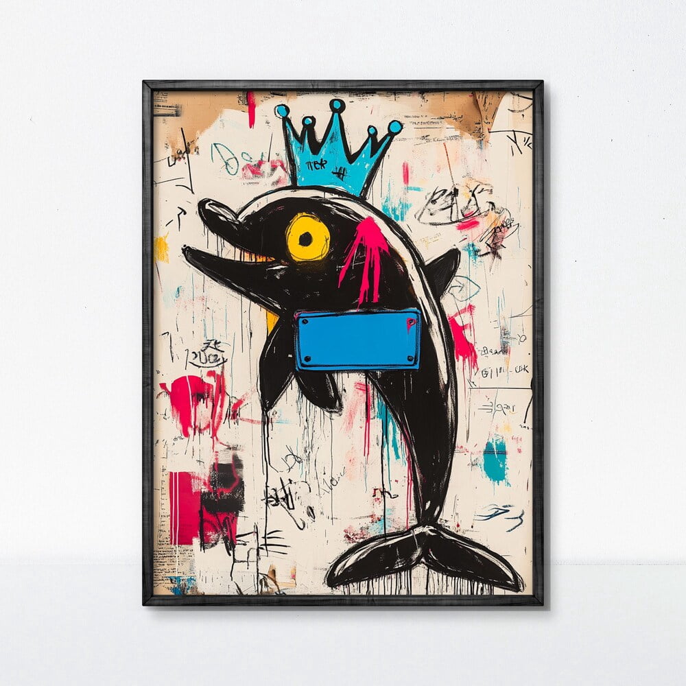 Kna Prints - 1 Pc Poster Dolphin Street Art Poster, Urban Ocean Wall ...