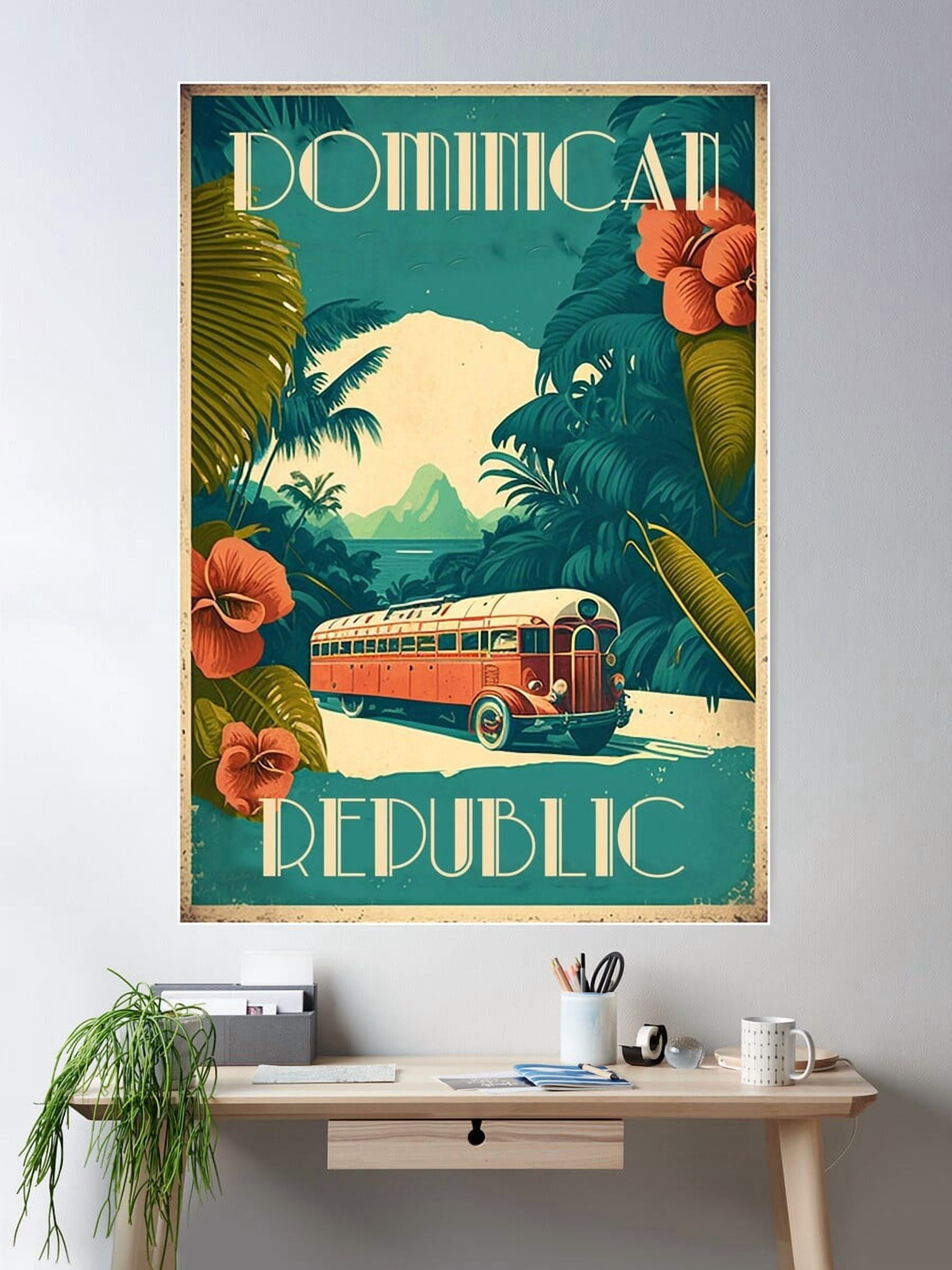 Kna Prints - 1 Pc Poster Dominican Republic Vintage Travel Art ...