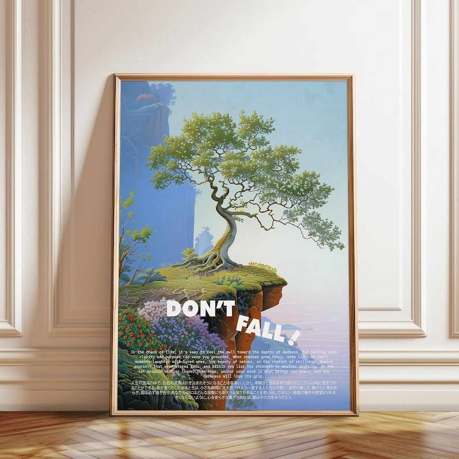 Kna Prints - 1 Pc Poster Don'T Fall Tree Artinspiring Cliffside Tree ...