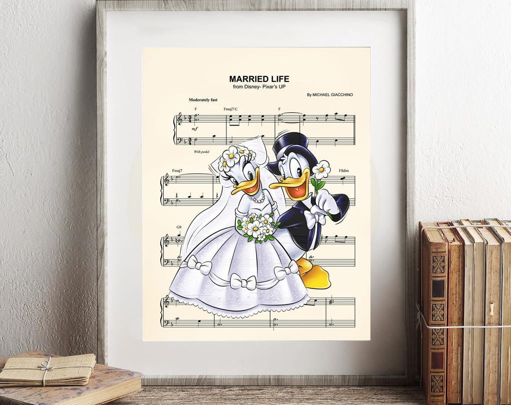 Kna Prints - 1 Pc Poster Donald Duck And Daisy Duck Wedding Married ...