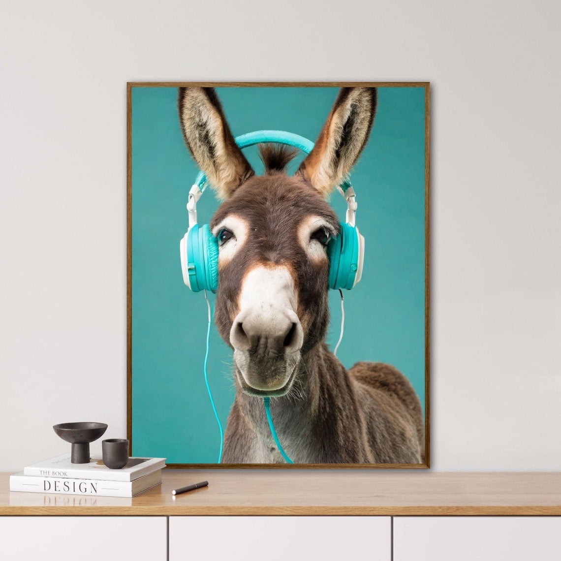 Kna Prints - 1 Pc Poster Donkey With Headphones, Ai Generated ...