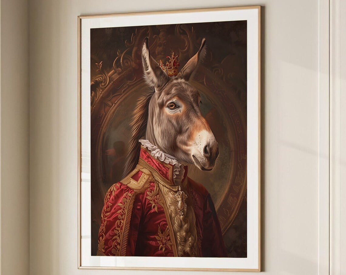 Kna Prints - 1 Pc Poster Donkey Royal Renaissance Portrait Vintage ...