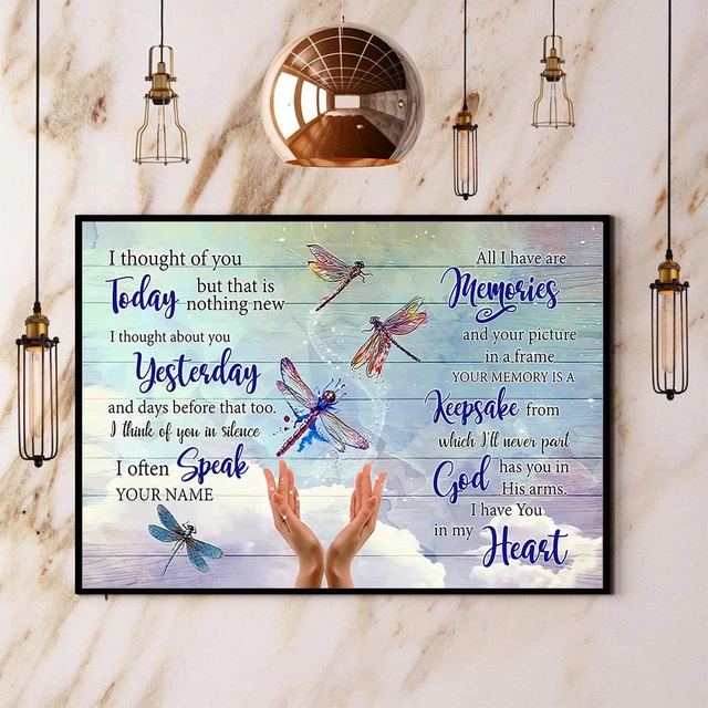 Kna Prints - 1 Pc Poster Dragonfly I Have You In My Heart, UNFRAMED ...
