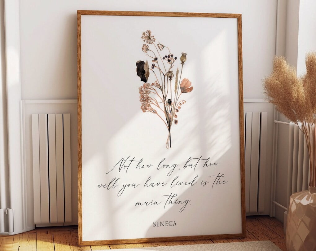 Kna Prints - 1 Pc Poster Dried Flower Art Home Decor Timeless Wisdom ...