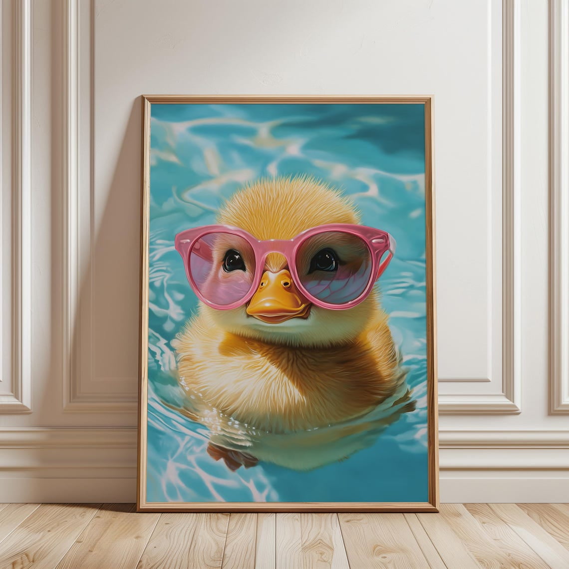 Kna Prints - 1 Pc Poster Duck Swimming In Pool Bathroom Art, Duck ...