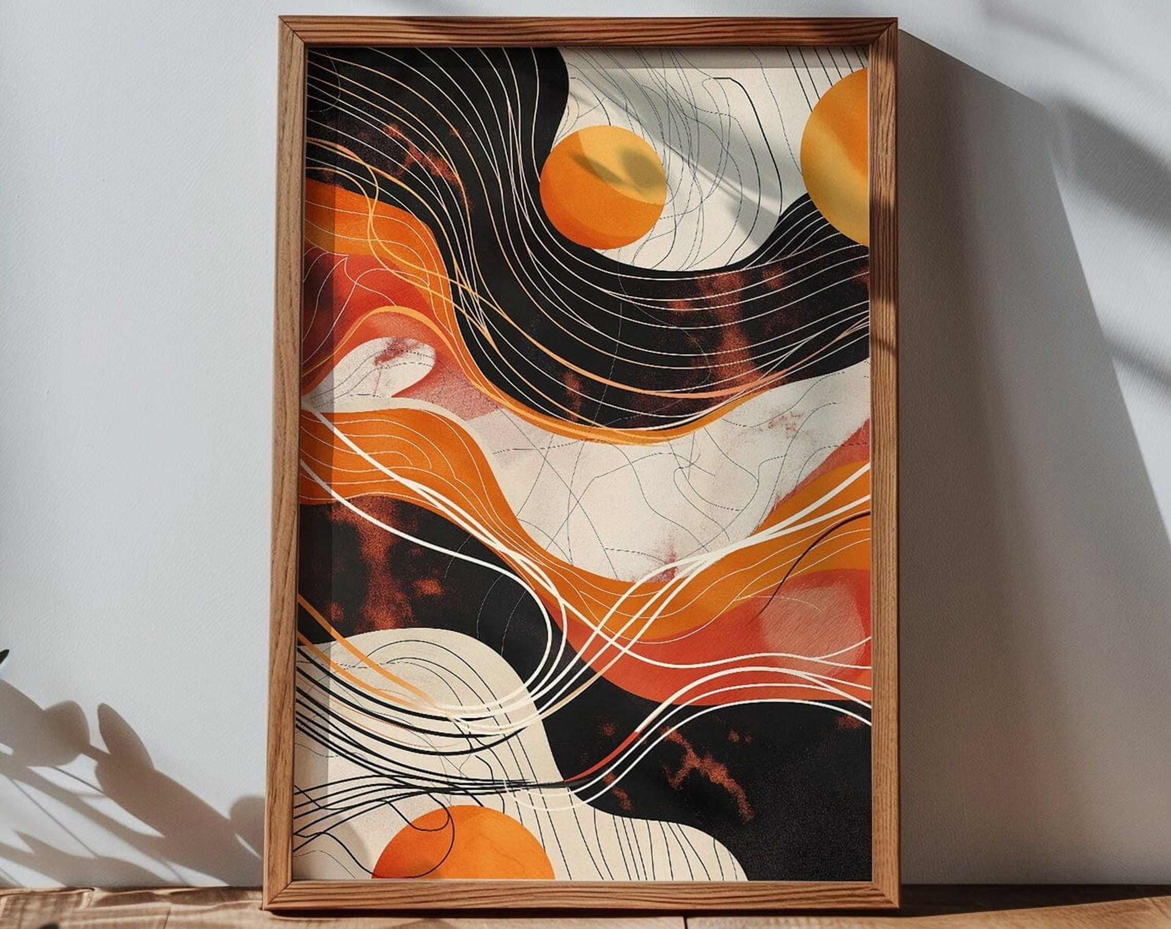 Kna Prints - 1 Pc Poster Dynamic Abstract Circles Artwork: Orange ...