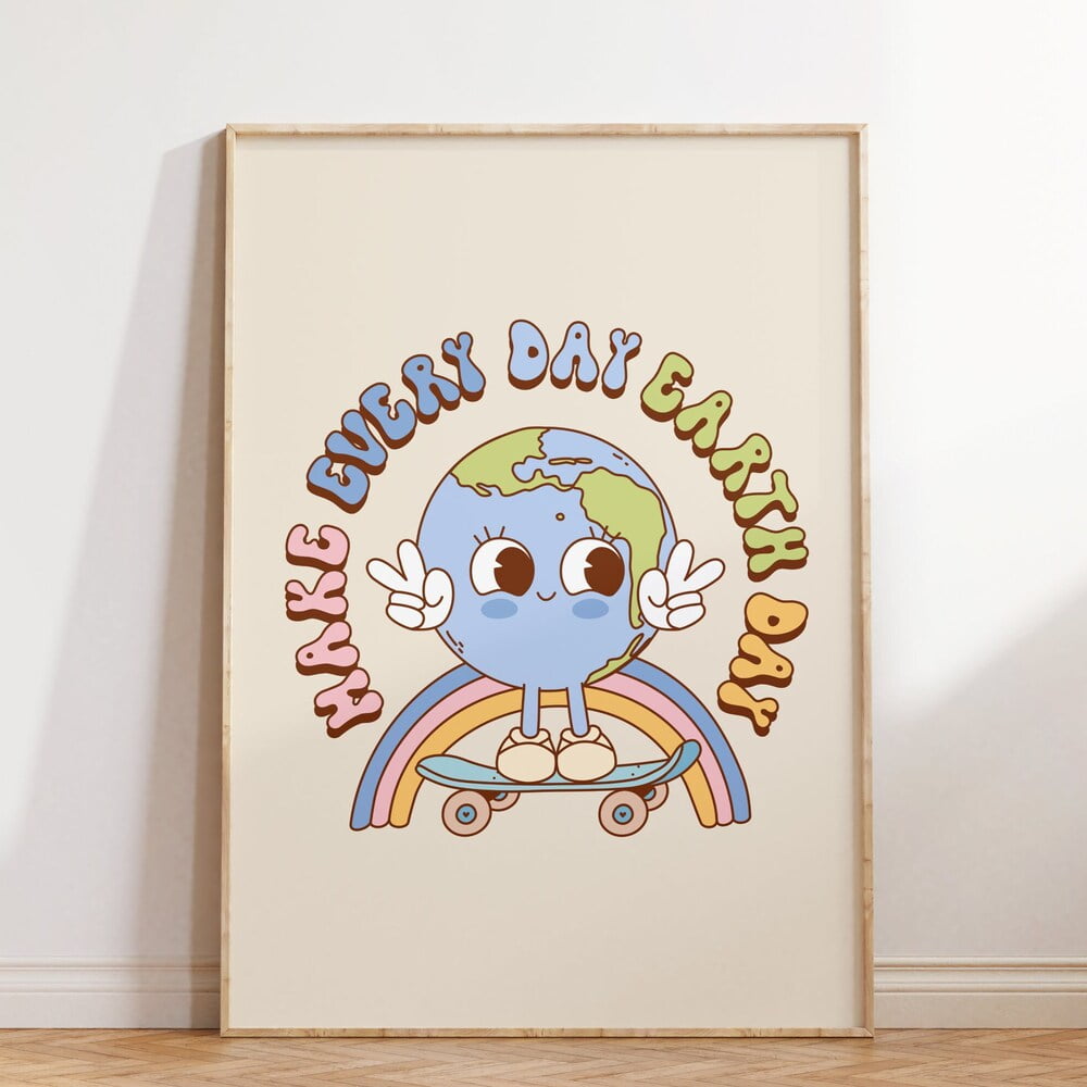 Kna Prints - 1 Pc Poster Earth Day Printable Retro Wall Print Classroom ...