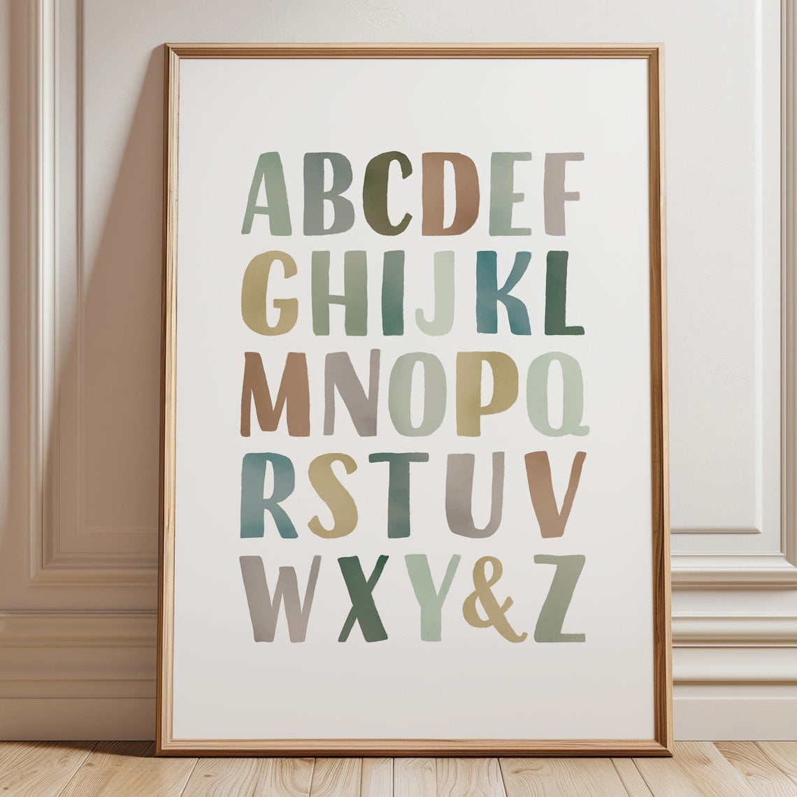 Kna Prints - 1 Pc Poster Earth Tones Alphabet , Educational , Abc Print ...