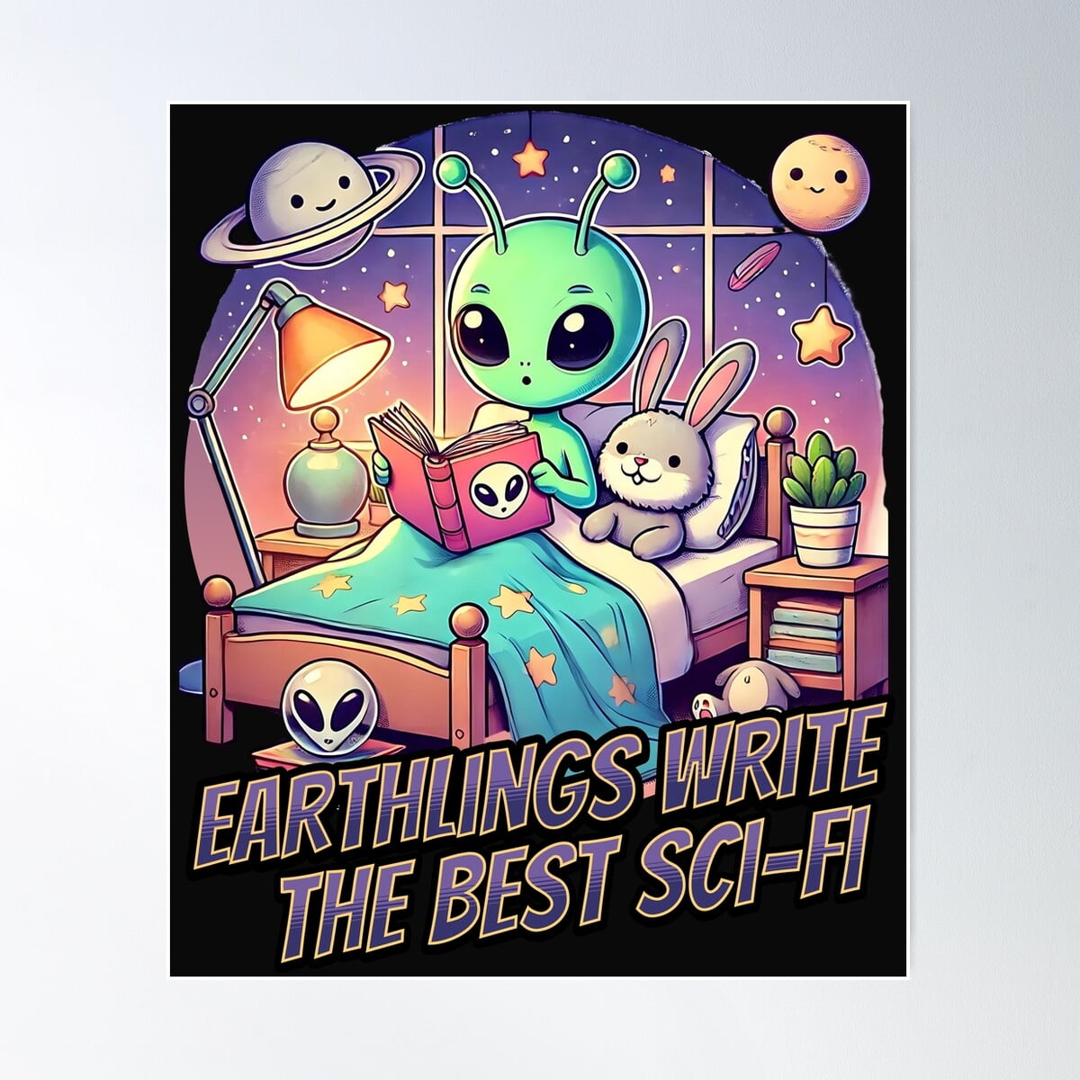 Kna Prints - 1 Pc Poster Earthlings Write The Best Sci-Fi, UNFRAMED ...