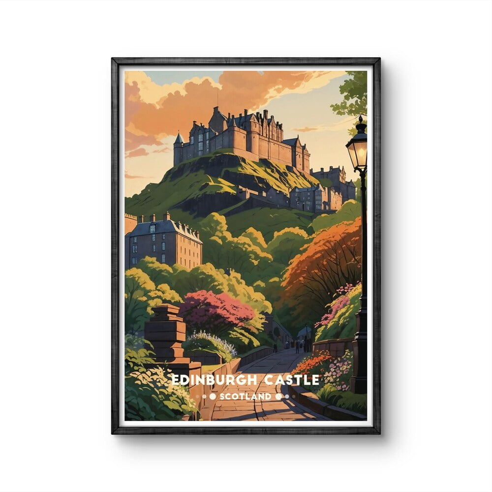 Kna Prints - 1 Pc Poster Edinburgh Castle Scotland Vintage Poster ...