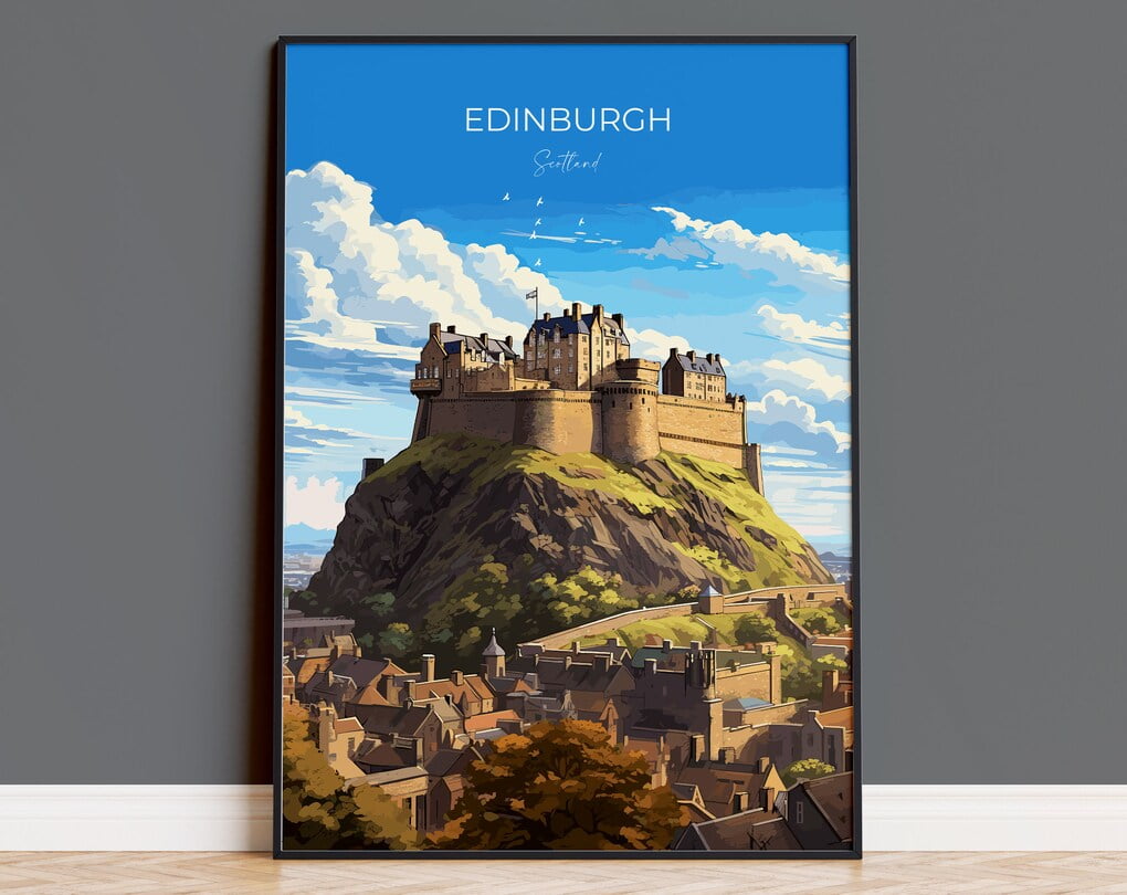 Kna Prints - 1 Pc Poster Edinburgh Print, Travel Of Edinburgh Castle ...
