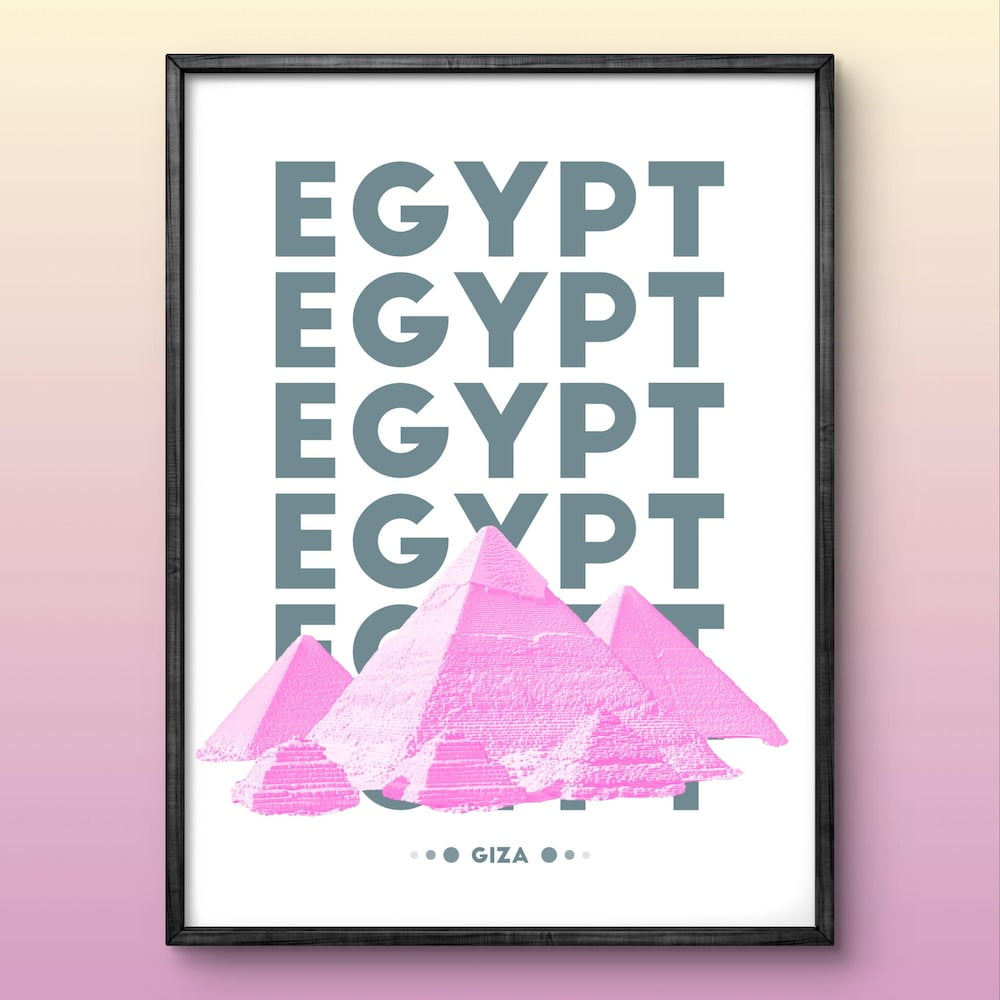 Kna Prints - 1 Pc Poster Egypt Pyramids Wall Art Print, Vibrant Able ...