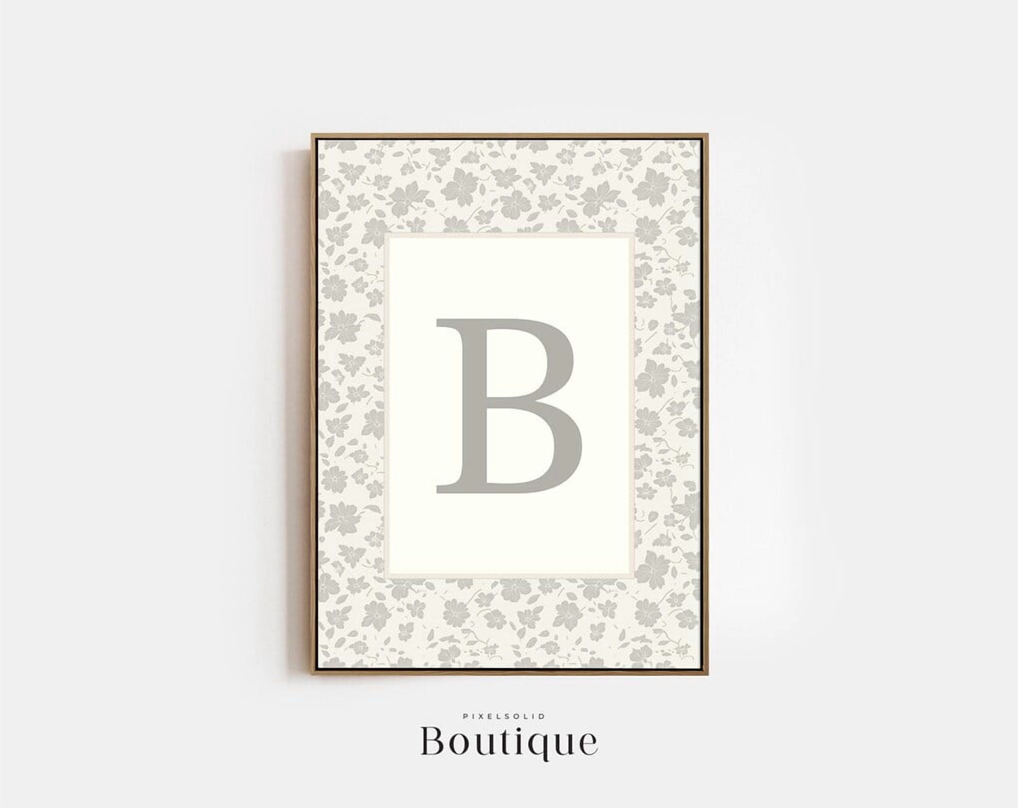 Kna Prints - 1 Pc Poster Elegant Floral Monogram Letter B Print, New ...